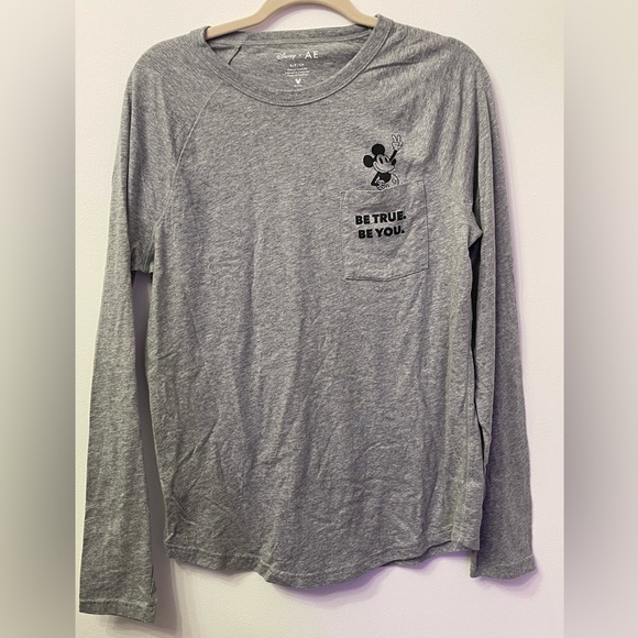Disney | Tops | Disney X Ae American Eagle Mickey Mouse Grey Long ...